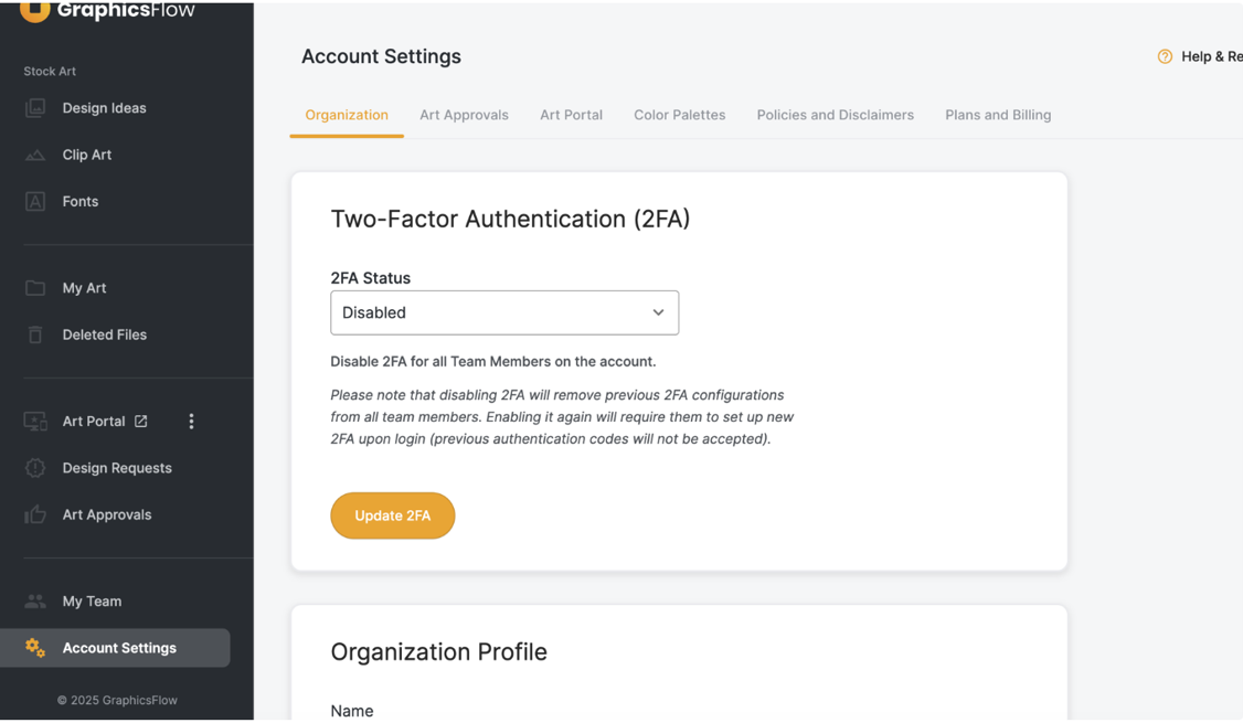 Two-Factor Authentication (2FA) – GraphicsFlow