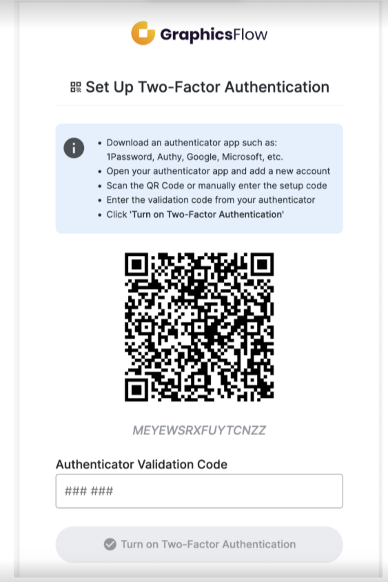 Two-Factor Authentication (2FA) – GraphicsFlow